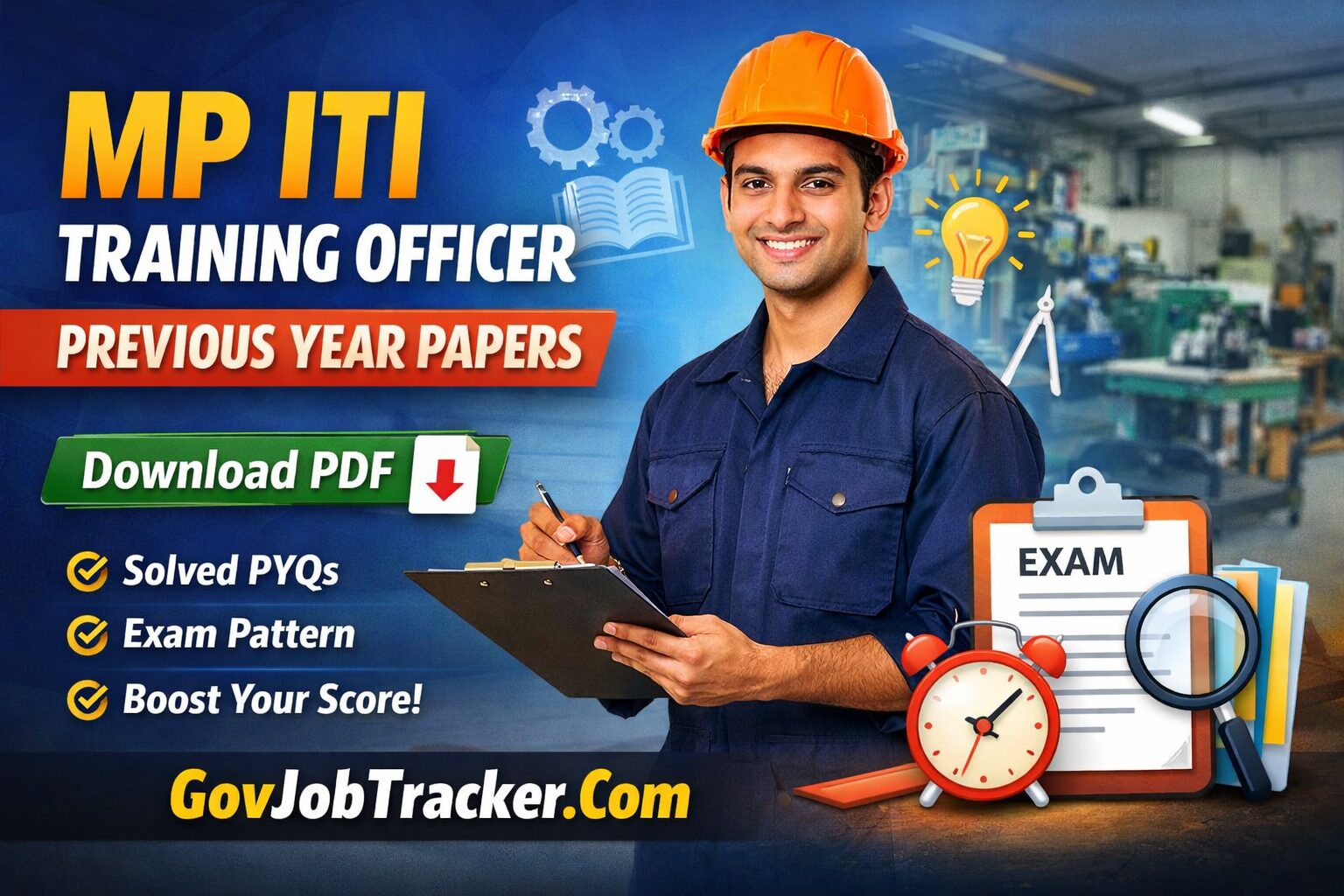 MP ITI Training Officer previous year paper/ Download in PDF