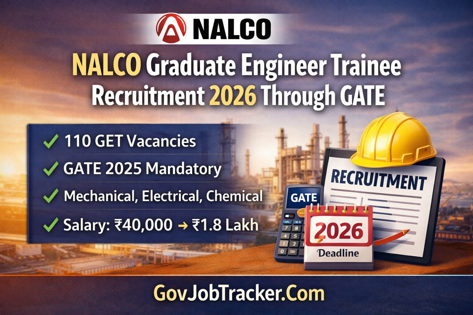 NALCO GET Recruitment 2026/ Apply Online now