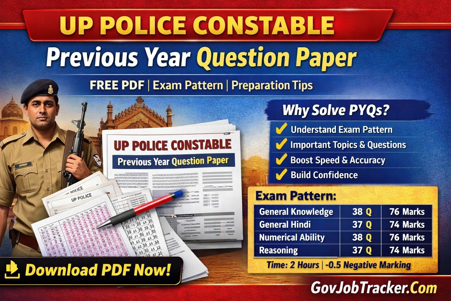 UP Police Constable Previous Year Paper PDF/ Download online Now