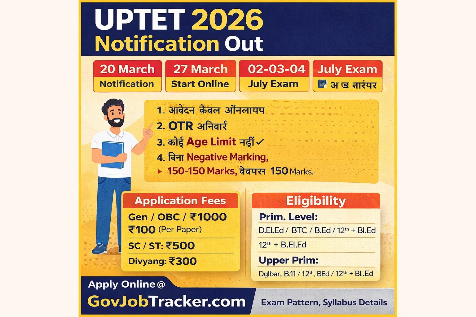 UPTET 2026 Admit Card/ Exam Date/ Exam City Out Check Here Now